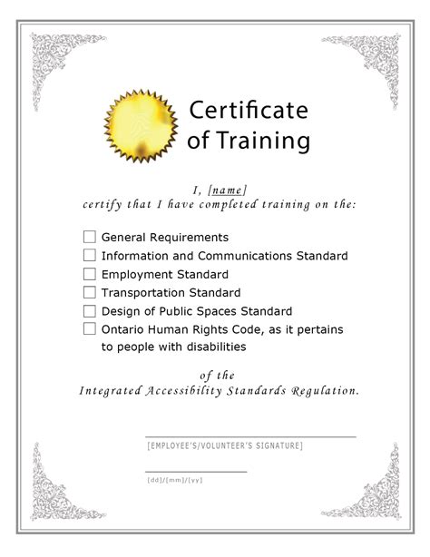 Template For Training Certificate Great Template Inspiration