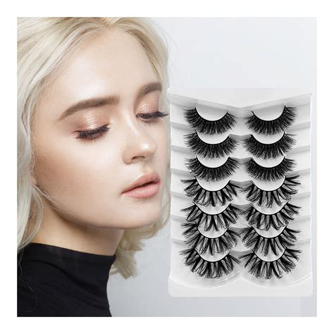 Eyelashes Wispy False Eyelashes Faux Mink Lashes Pack Pairs D Dramatic Fake Eyelashes Wispy