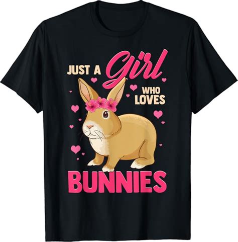 Funny Just A Girl Who Loves Bunnies Cute Bunny Rabbit Women T Shirt