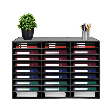 Pvc Literature Organizer Sorter 27 Slots Compartment Vertical Desktop