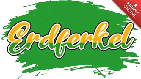 Erdferkel Editable Green And Yellow Text Effect Generator