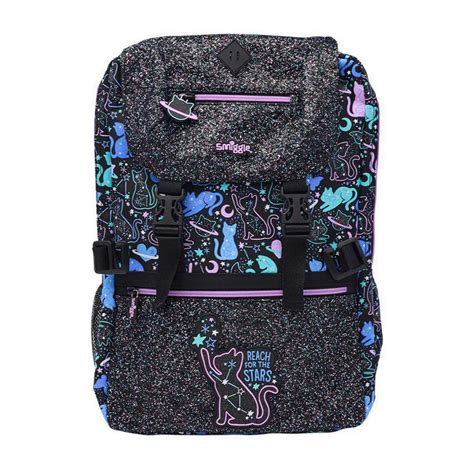 Jual Smiggle Wild Side Attach Foldover Backpack Black Purple