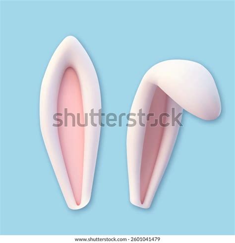 3d Bunny Rabit Ears On Isolated Stock Vector Royalty Free 2601041479