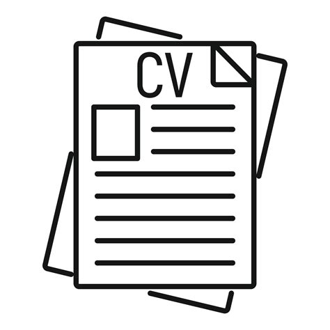 Cv Papers Icon Outline Style 14542113 Vector Art At Vecteezy