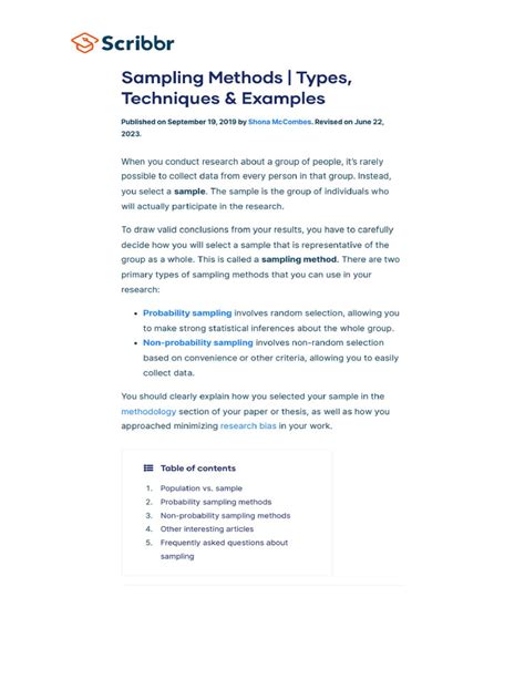 Sampling Methods Types Techniques And Examples Pdf