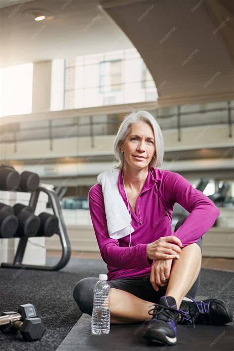 Premium Photo Gym Portrait And Mature Woman With Confidence Relax And