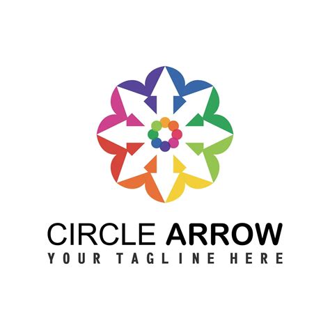 Arrow In Circular With Full Color Image Graphic Icon Logo Design Abstract Concept Vector Stock