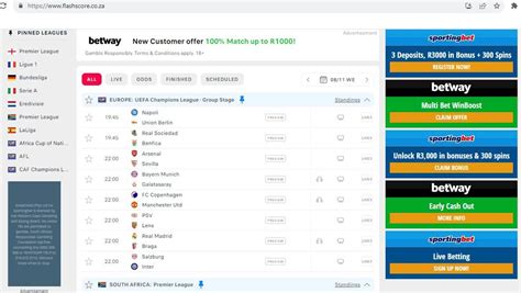 Flashscore Co Za Live Soccer Scores Livescore