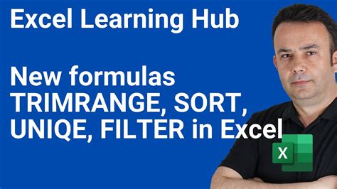 New Formulas Trimrange Sort Uniqe Filter In Excel 044 Youtube