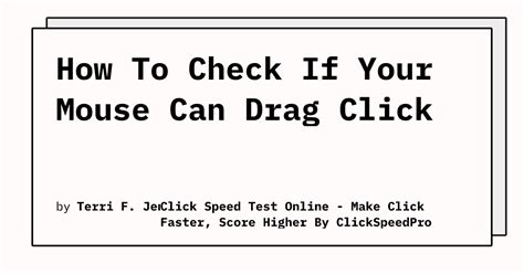 How To Check If Your Mouse Can Drag Click Click Speed Test Online Make Click Faster Score