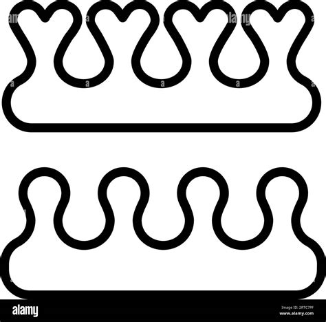 Pedicure Toe Separators Linear Icon Finger Separator Vector Sign