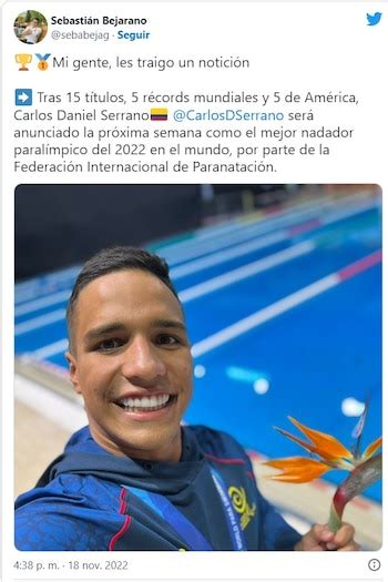 Carlos Daniel Serrano Recibirá Reconocimiento Como Mejor Nadador