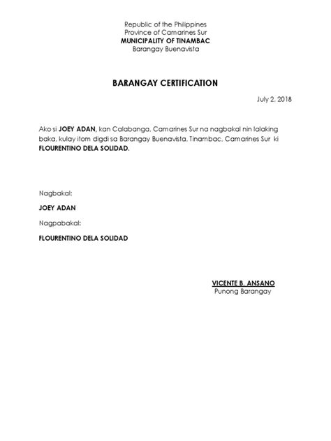 Brgy Cert Pdf