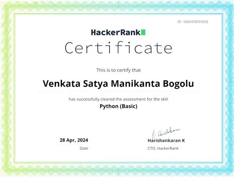 passed hackerrank test for python basic venkata satya manikanta posted on the topic linkedin