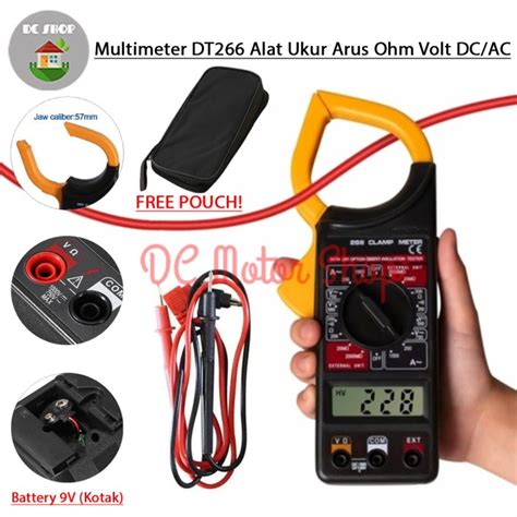 Digital Clamp Multimeter Dt266 Tang Ampere Arus Ohm Volt Meter Ac Dc Lazada Indonesia