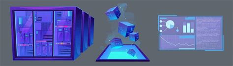 Digital Data Analysis Dashboard Server Room 24233379 Vector Art At