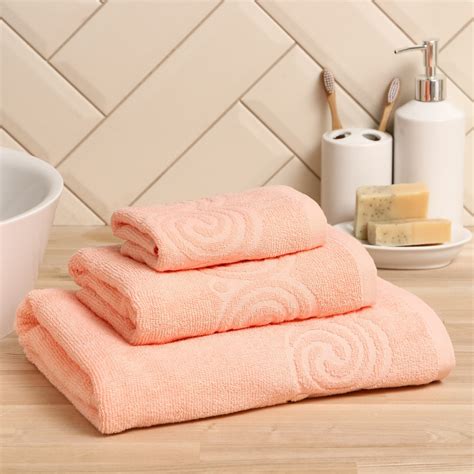 Полотенце махровое Love Life Border 70х130 см цвет персиковый 100 хлопок 380 гр м2 9097594