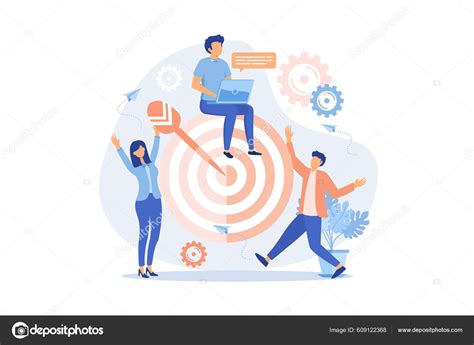 Teamwork Online Common Goals Business Team Carries Huge Arrow Goal Stock Vector By ©wafi99d