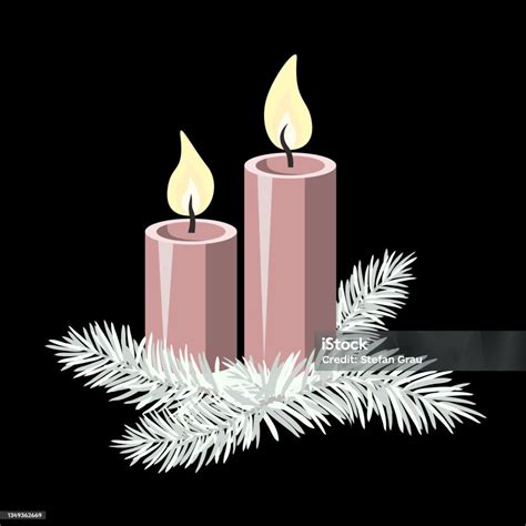Vector Template Lilin Advent Ilustrasi Stok Unduh Gambar Sekarang Adven Api Berwarna Perak