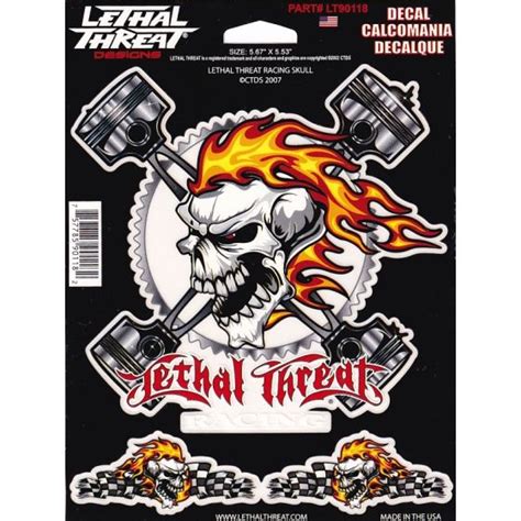 Aufkleber Set Lethal Threat Racing Skull