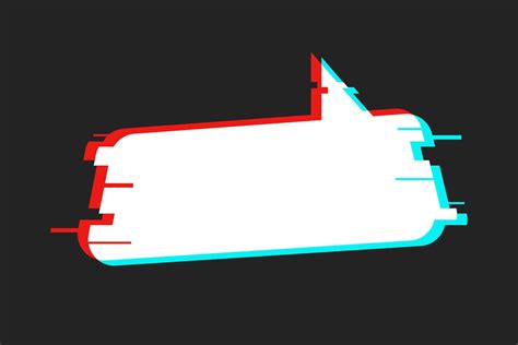 White Speech Bubble With Retro Glitch Effect On A Textured Background Broken Pixels Banner