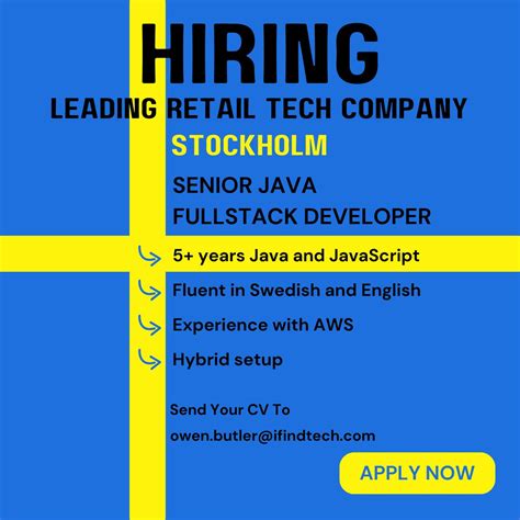 Javafullstackdeveloper Java Javascript Fullstack Stockholm Sweden Techcareers