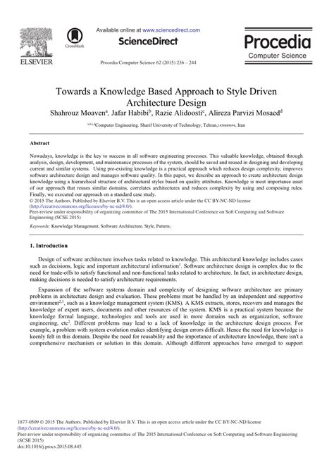 pdf towards a knowledge based approach to style driven architecture
