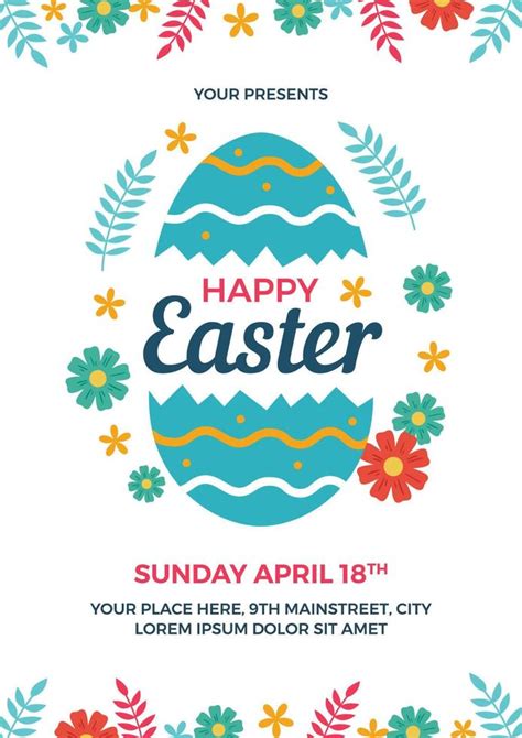 Happy Easter Flyer Template 20513104 Vector Art At Vecteezy