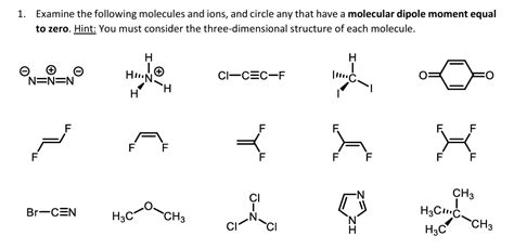 1 ﻿examine The Following Molecules And Ions And