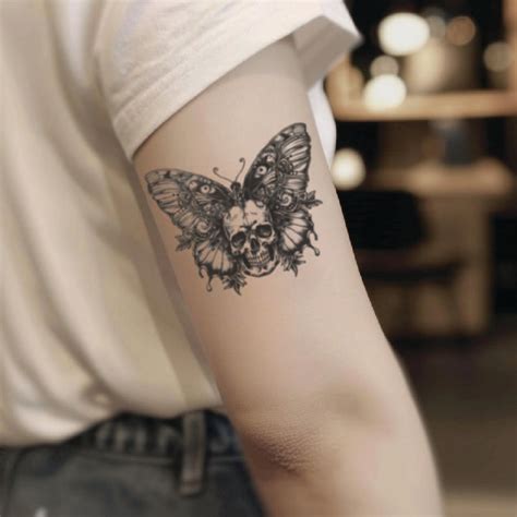 Skull Butterfly Temporary Tattoo Temp Tattoo Idea