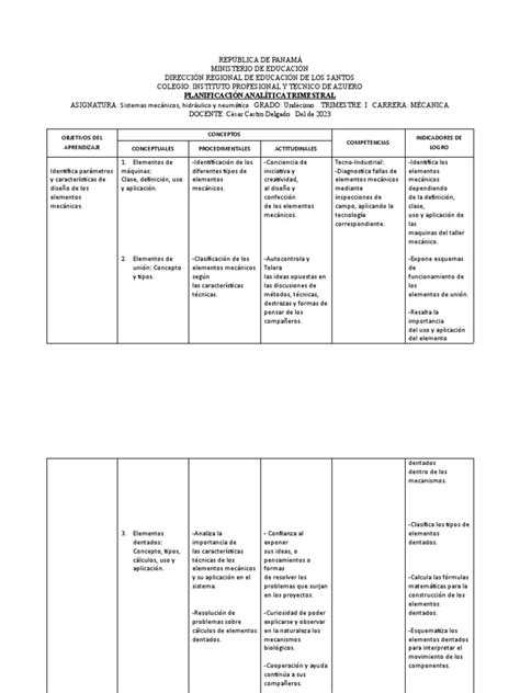 Planificación Trimestral I Pdf Diseño