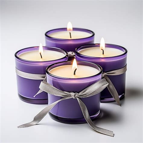 Premium Ai Image Purple Scented Candles Isolated On White Background