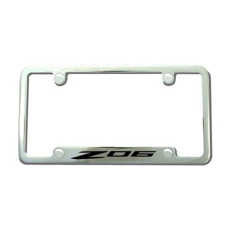 C8 Corvette Chrome License Plate Frame W Z06 Logo On Sale Corvette Forum