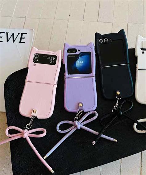 갤럭시 Z플립 6 5 4 3 리본 키링 고양이귀 범퍼 단색 고양이 실리콘 범퍼 제트플립 지플립 갤z플립 Zflip 폴더블폰 귀여운 케이스 에이블리