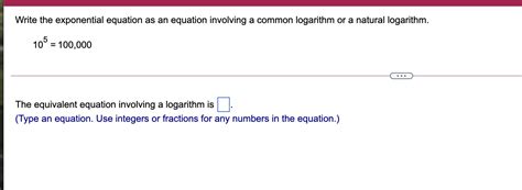 Solved Write The Exponential Equation As An Equation Chegg Com