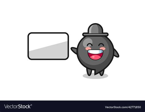 Comma Symbol Cartoon Doing A Presentation Vector Image