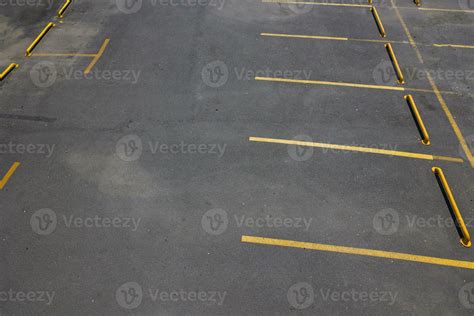 Empty Outdoor Car Parking With Yellow Laned Parking Lots 36255643 Stock