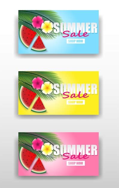 Premium Vector Summer Sale Promotion Set