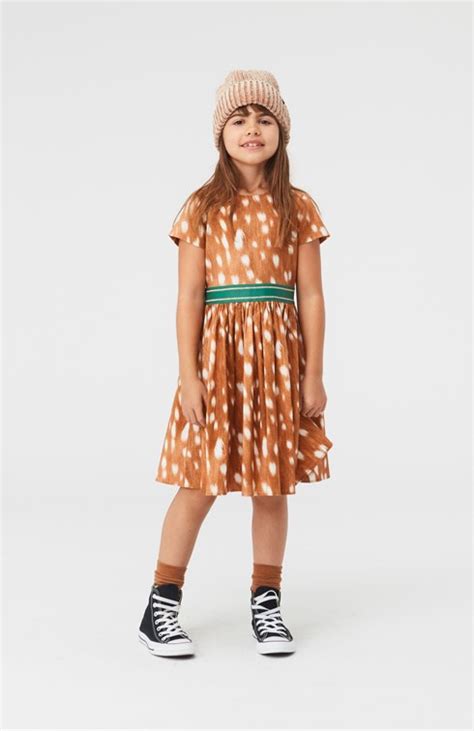 Candy Hedge Animals Pink Organic Dress With Rabbit And Porcupine Molo