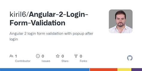 GitHub Kiril6 Angular 2 Login Form Validation Angular 2 Login Form