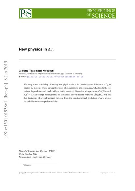 Pdf New Physics In Delta Gamma D