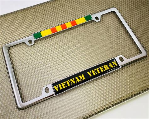 Vietnam Veteran Patriotic Car Metal License Plate Frame Best