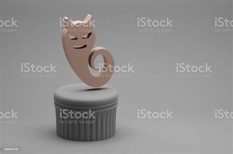 아름다운 추상 적 그림 은 기둥 스탠드와 멋진 배경에 황금 할로윈 유령 기호 아이콘 3d 렌더링 그림입니다 디자인배경 패턴 10월에 대한 스톡 사진 및 기타 이미지 Istock