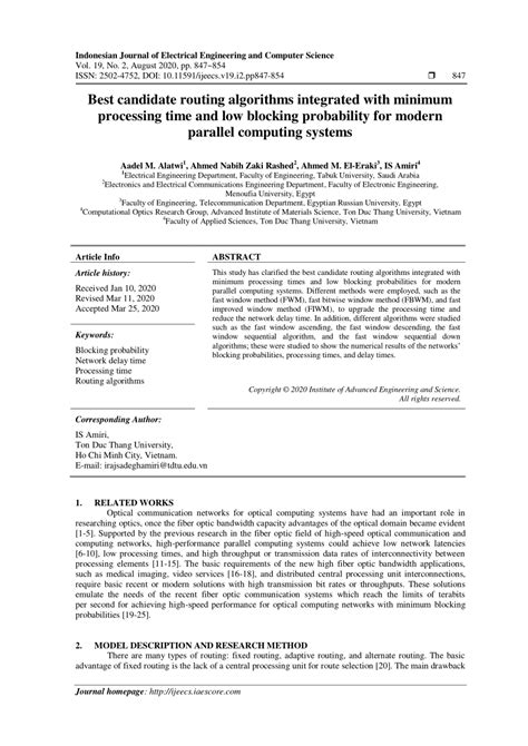Pdf Best Candidate Routing Algorithms Integrated With Minimum