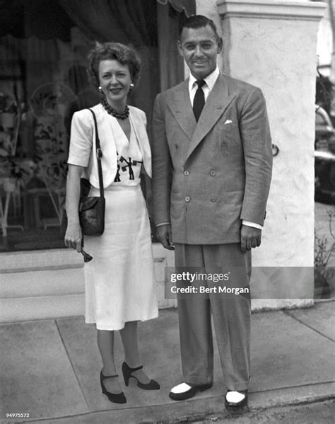 Mrs Jay J Obrien Dorelis And Actor Clark Gable Standing In Front Of
