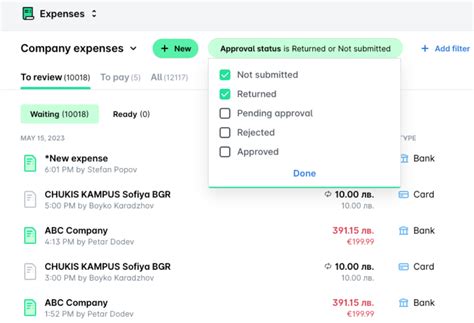 manage corporate spend efficiently with expense approval filters payhawk
