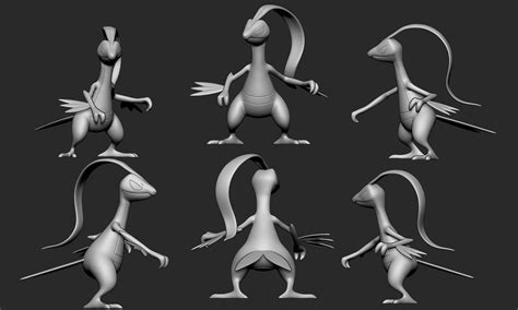 Pokemon Treecko Grovyle And Sceptile With 2 Poses 3d Model 3d Printable Cgtrader