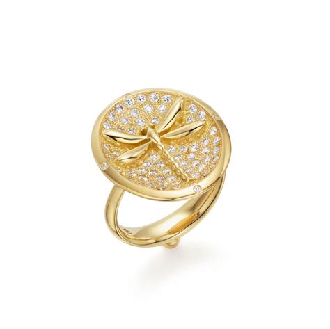 18k Pavé Dragonfly Ring Temple St Clair