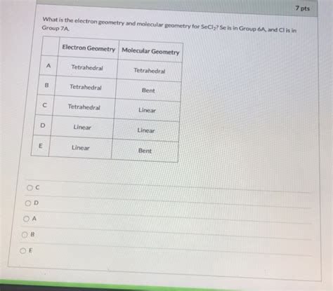 Secl2 Electron Geometry