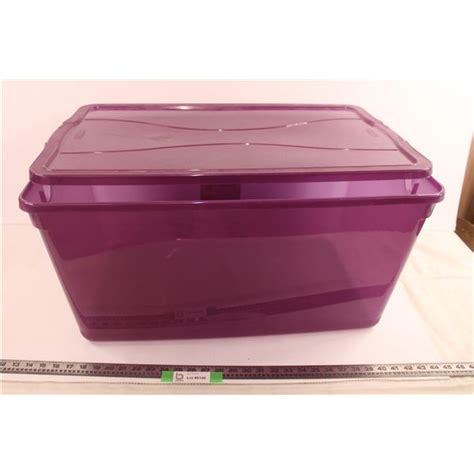 Purple Rubbermaid Tupperware Bin With Lid Bodnarus Auctioneering